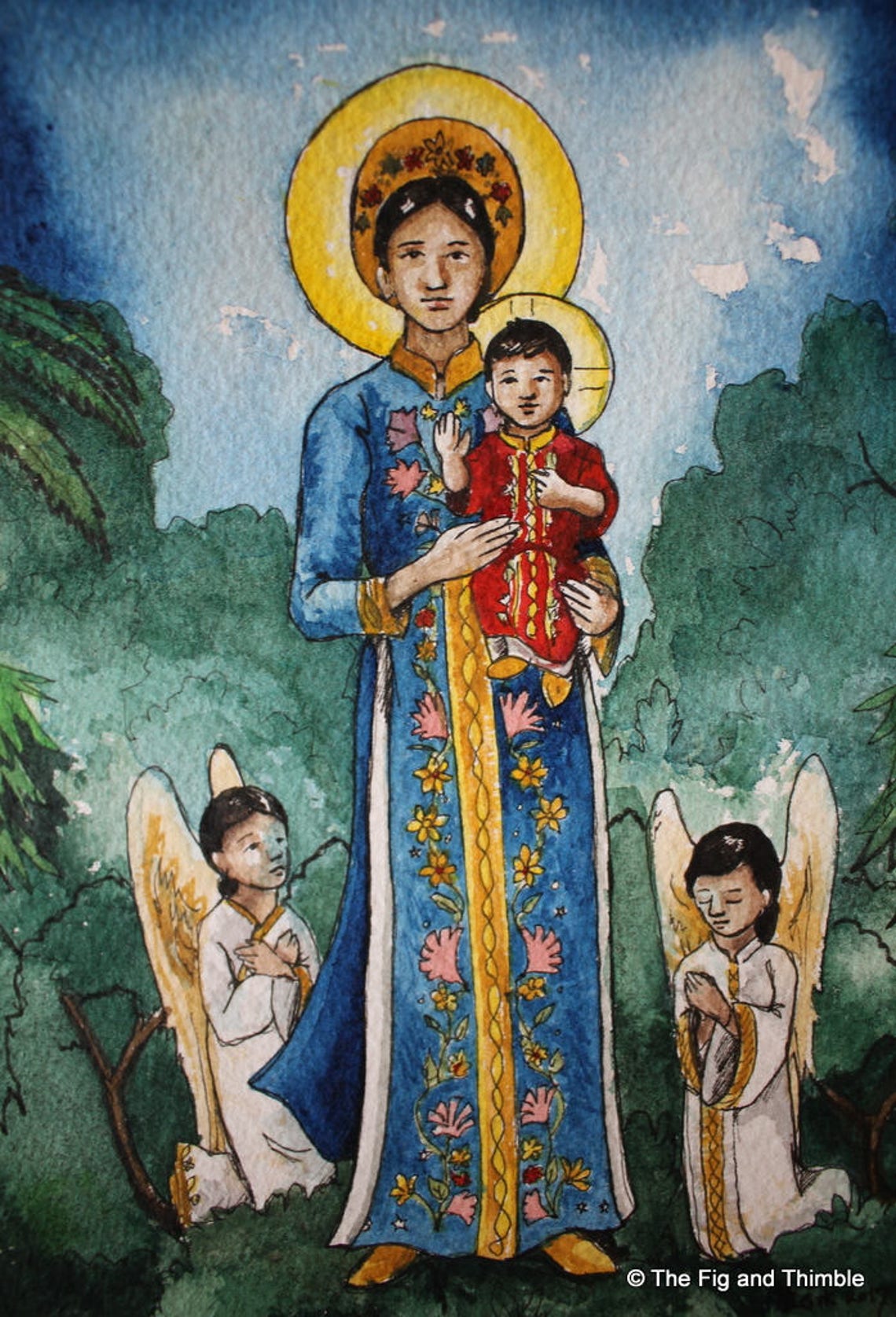 Custom Saint Watercolor Painting choose Your Saint | Etsy