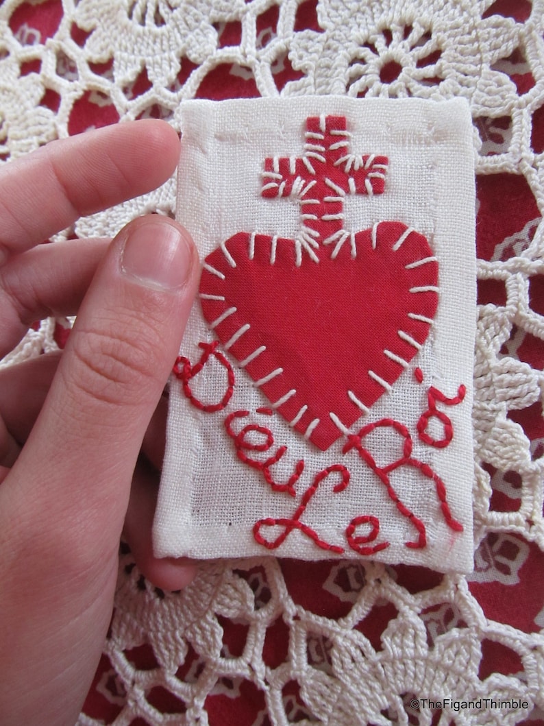 Dieu Le Roi Sacred Heart Badge Hand Embroidered - Etsy