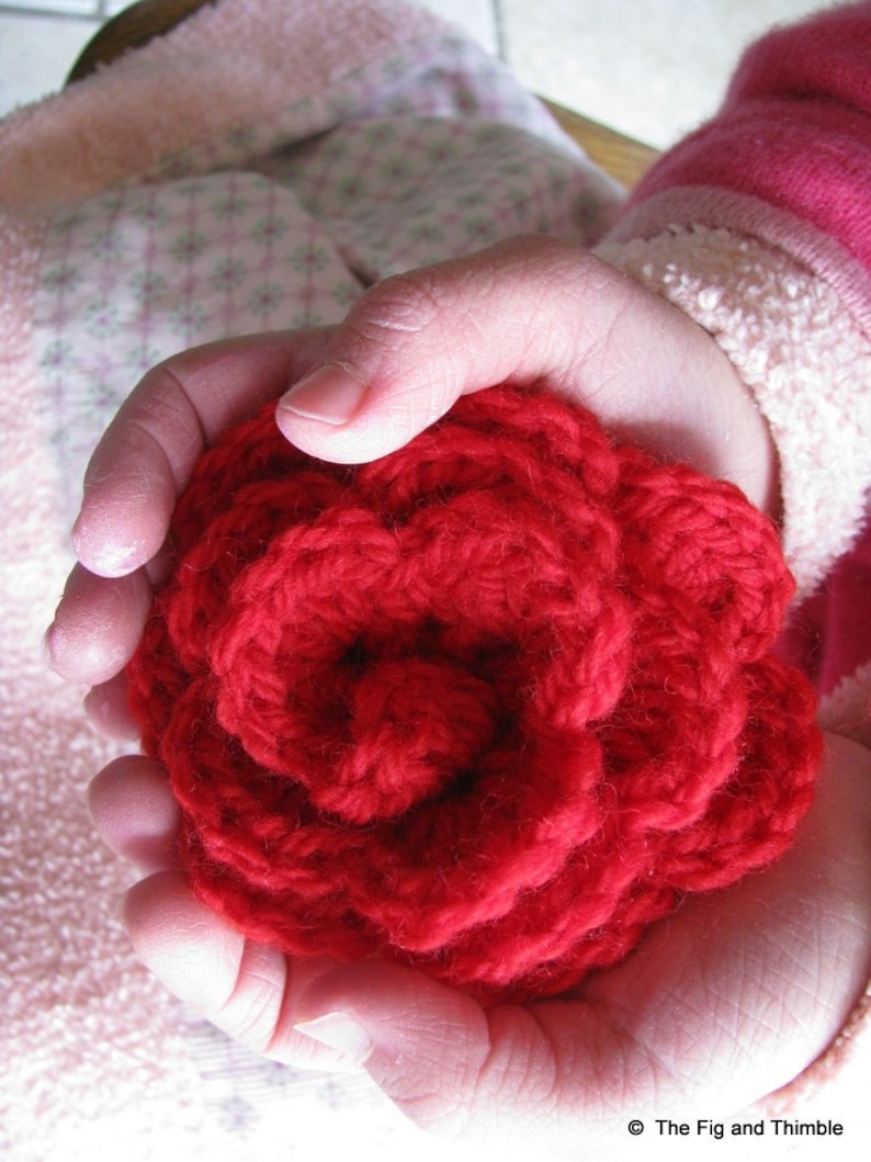 Crocheted Wool Rosary Roses One Decade Set Red Pink or - Etsy