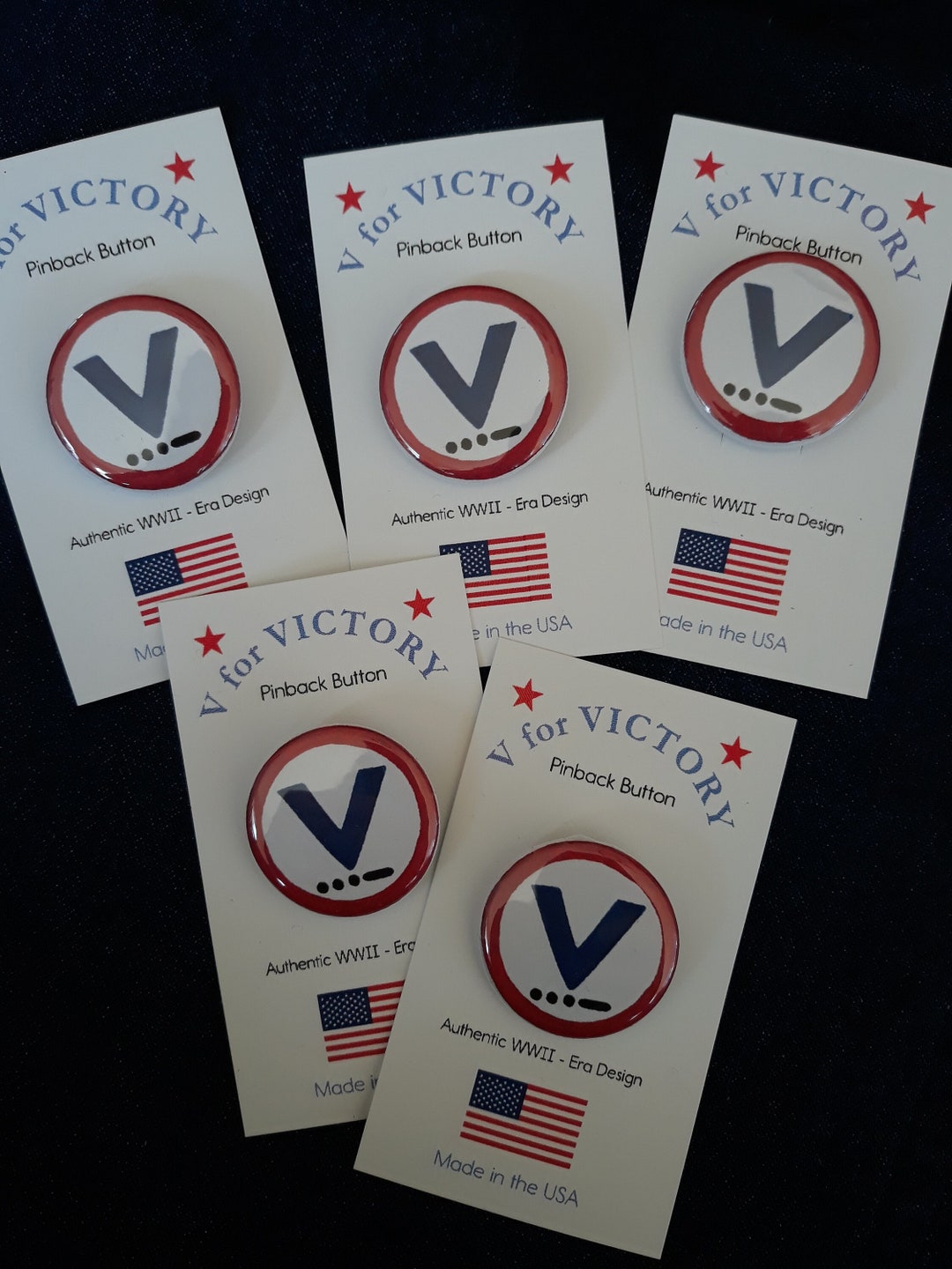 V for Victory Pinback Button - Etsy