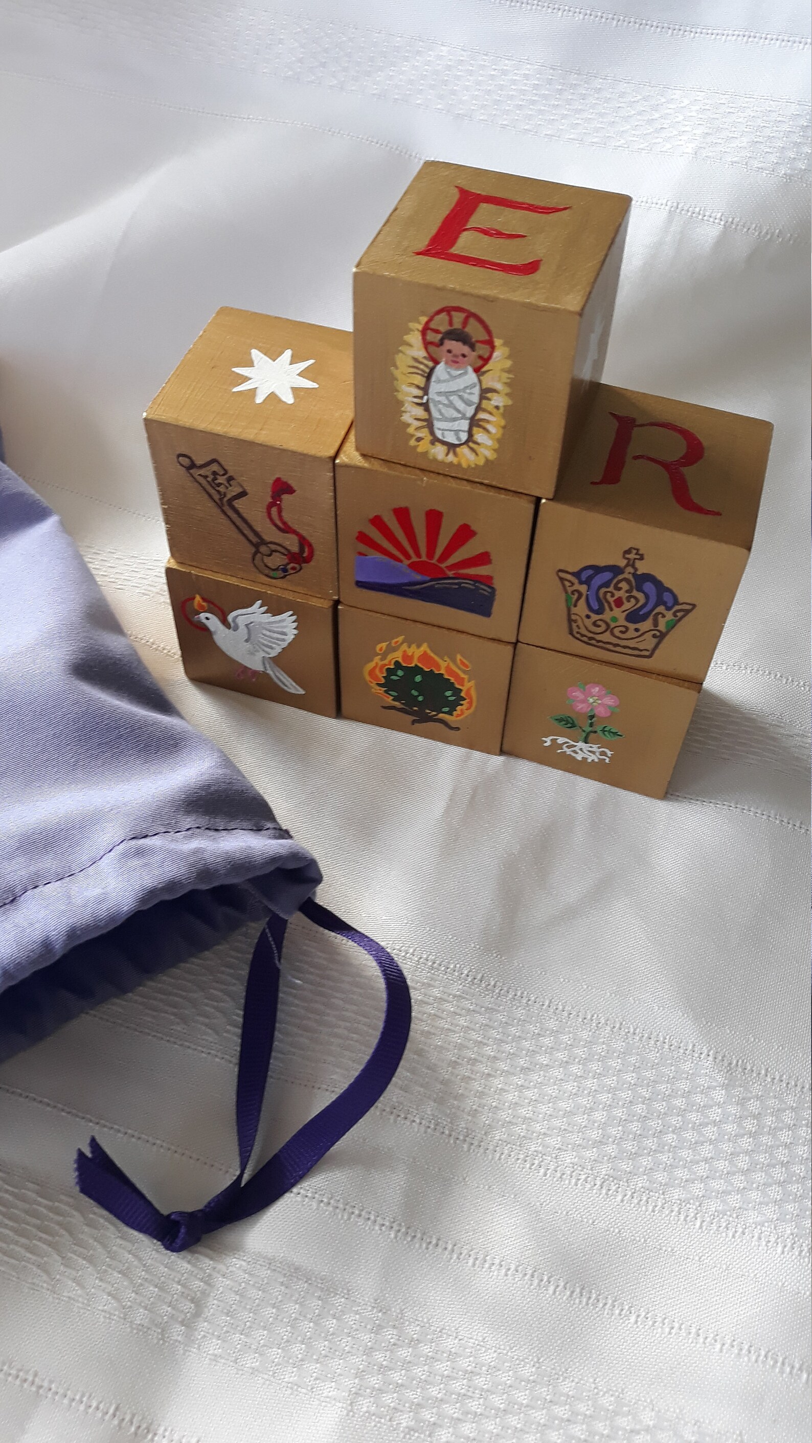 Advent O Antiphon Wood Blocks Set of Seven Handpainted - Etsy