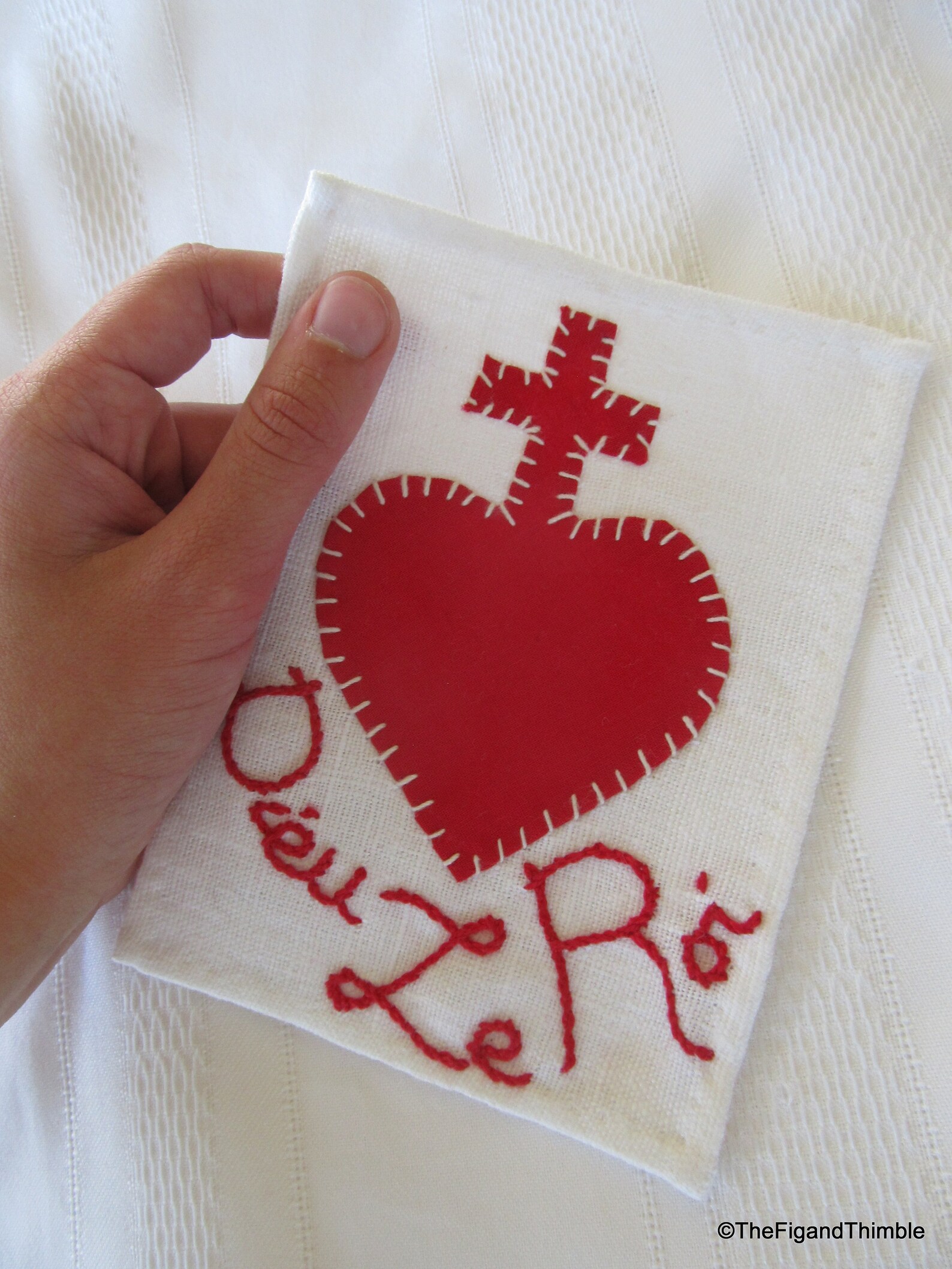 Dieu Le Roi Sacred Heart Badge Hand Embroidered Large Size - Etsy