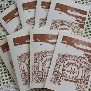 Hobbit Inspired Party Invitations or Blank Note Cards - Handstamped Set ...