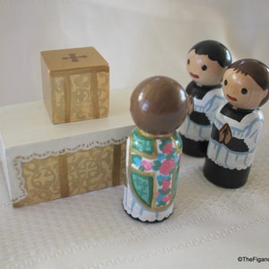 Peg Doll Altar and Tabernacle - Wood Hand Painted Mass Set for 2 1/4 ...
