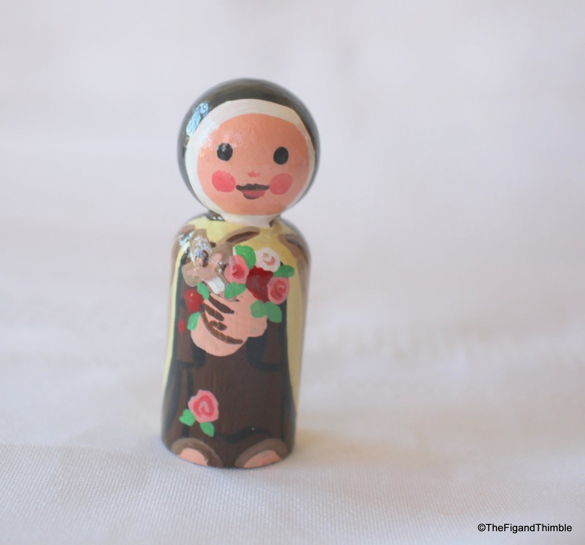 St. Therese Peg Doll 2 1/4 Small Size Hand Painted - Etsy