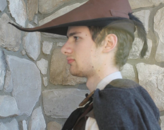 Medieval Peasant Hat With Feather, Cotton Canvas Lined With Wool: the ...