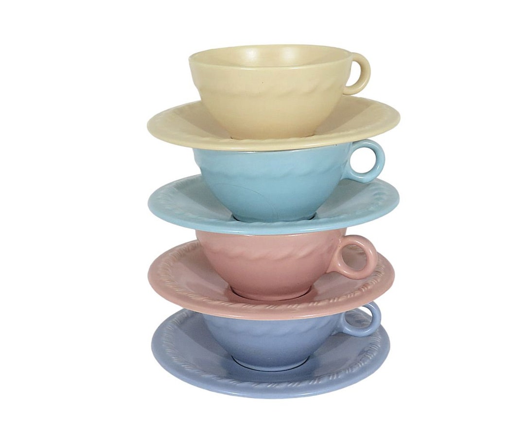 Four Metlox Mission Bell Pastel Cups and Saucers - Etsy