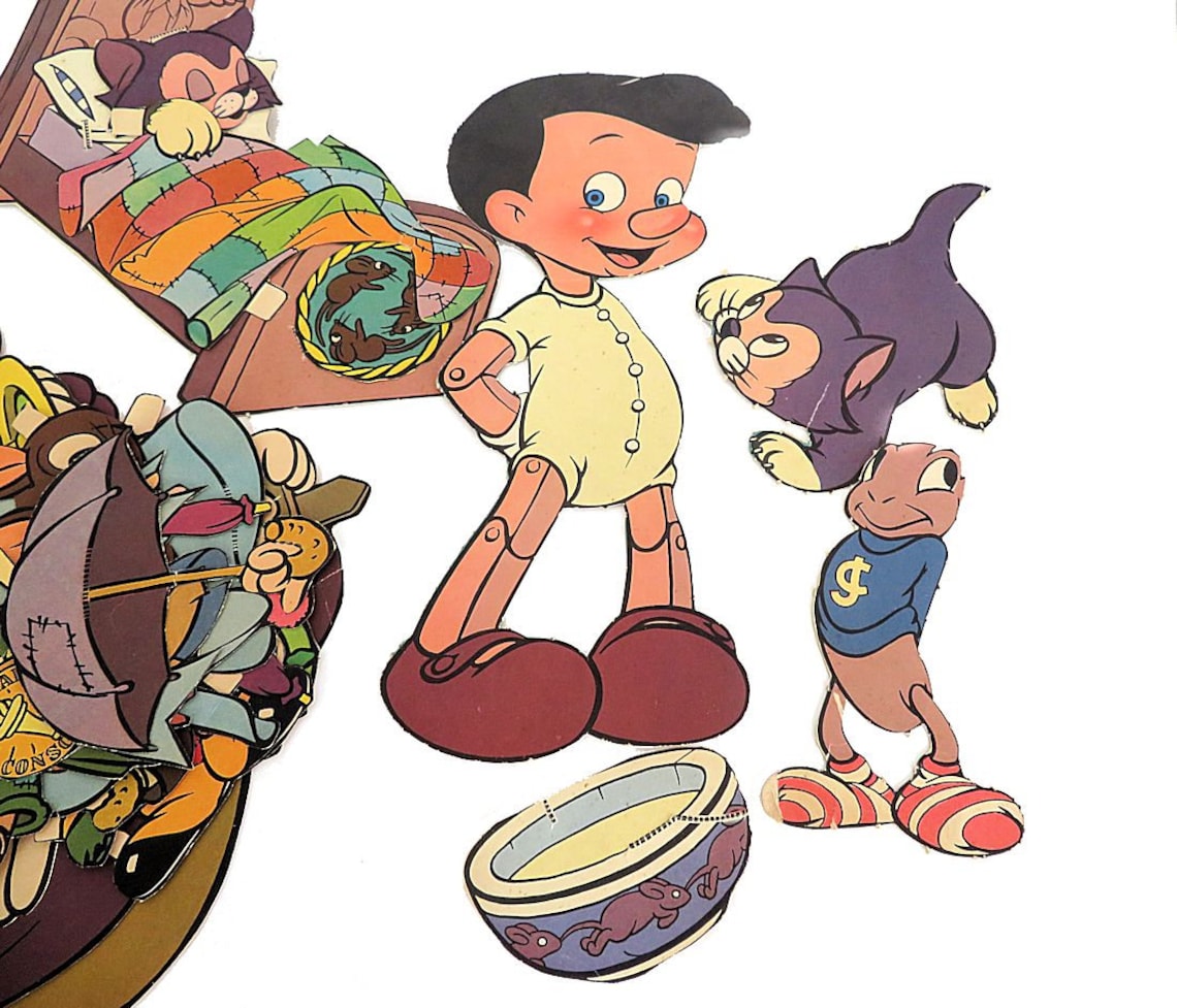 1940 Walt Disney Pinocchio Paper Dolls | Etsy