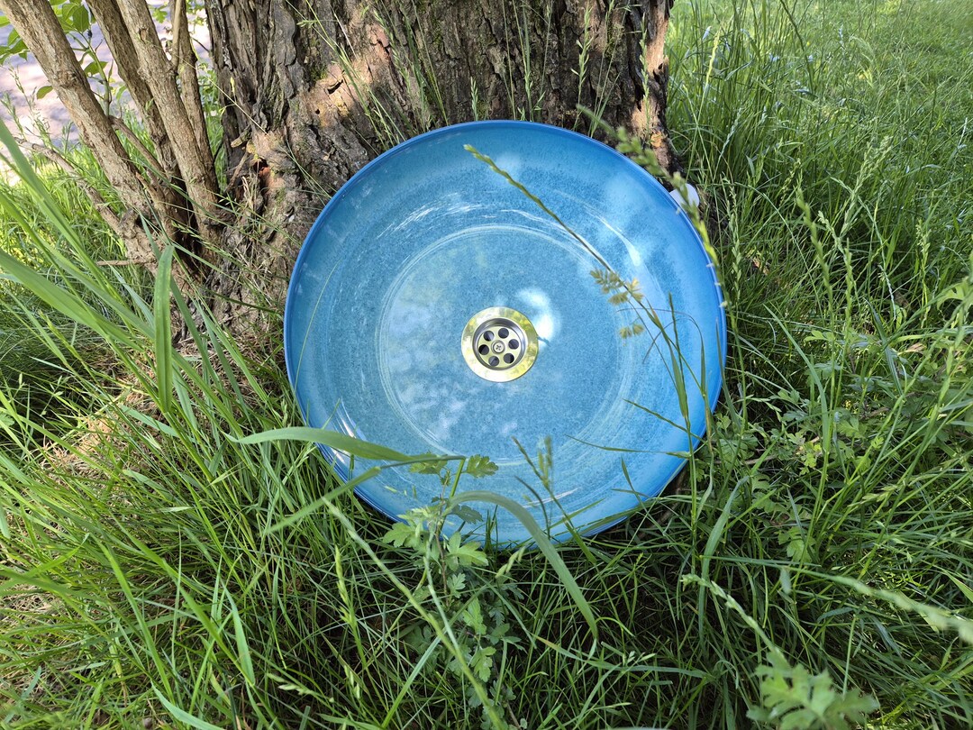 Reactive Glaze Aqua Melamine Melamine Sink Light Weight Campervan 35cm ...