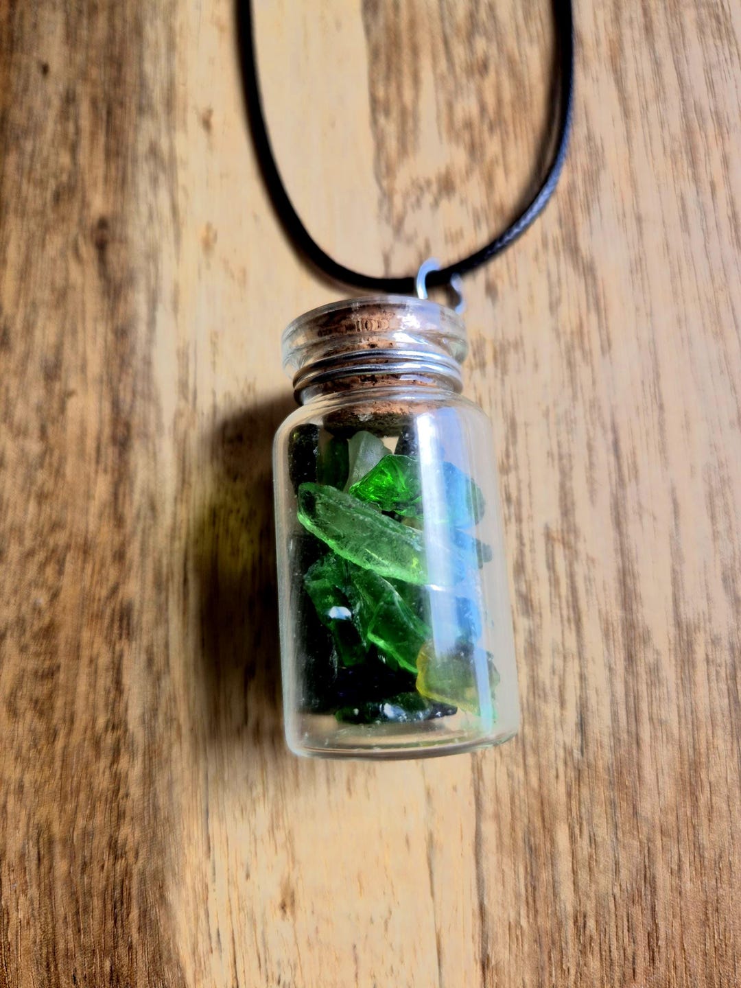Hand Made Sea Glass Shards in A Bottle Necklace. A Stand Out Item Ideal ...