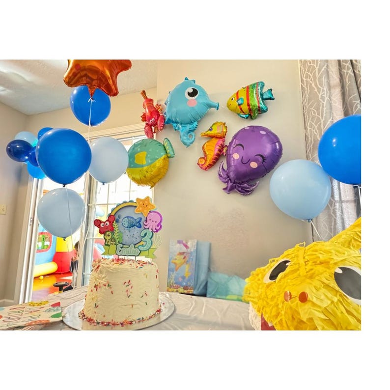 Under the Sea Cake Topper: Custom Name & Age, Shaker Decoration - Etsy