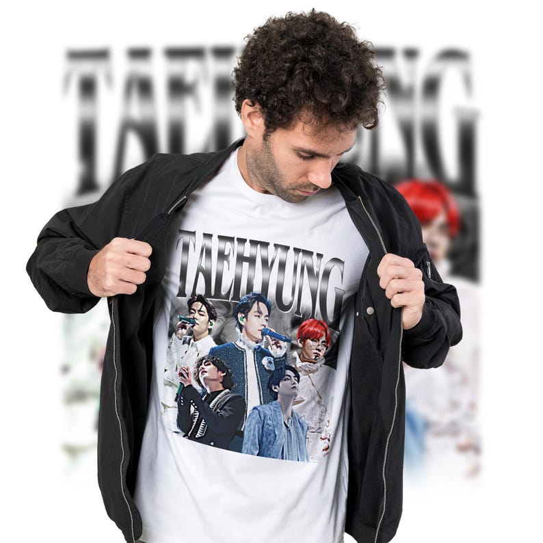 Taehyung Throwback Graphic Tee, 90s Retro Unisex T-shirt, Vintage Kpop ...
