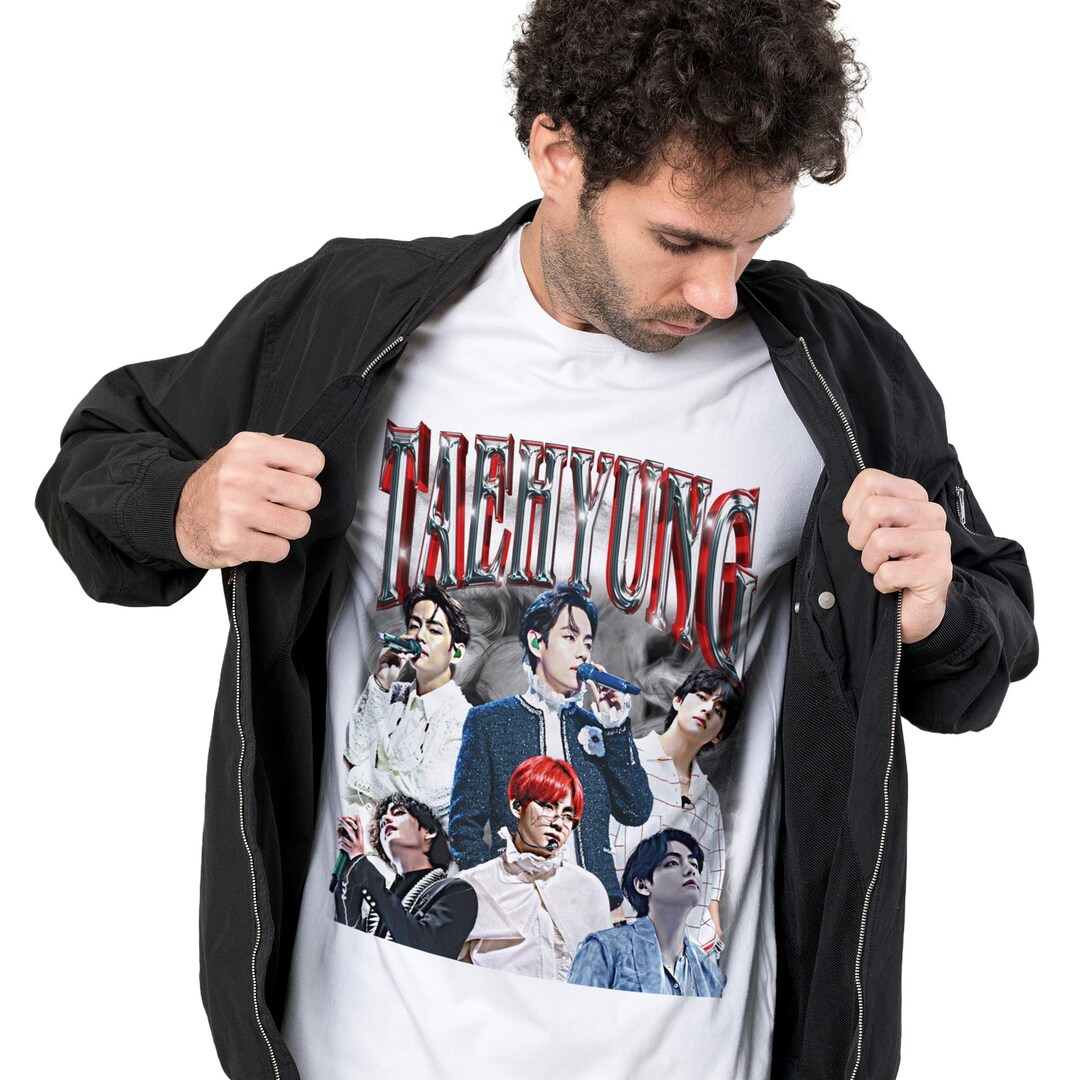 Taehyung 90s Throwback Tee, Retro K-pop Graphic Shirt, Vintage Style ...