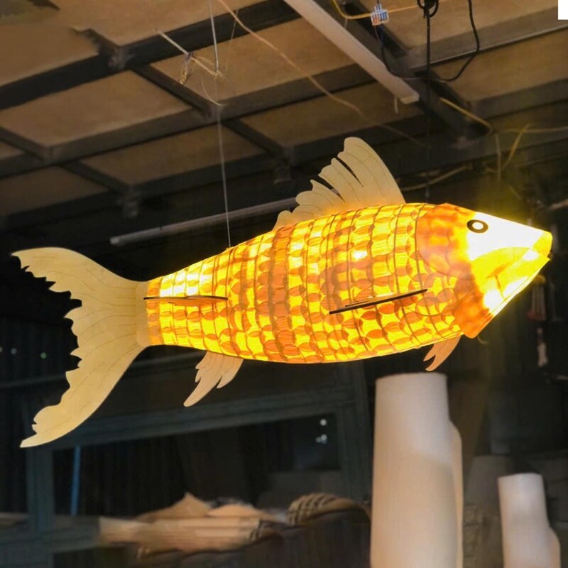 Wooden Fish Chandelier - Etsy
