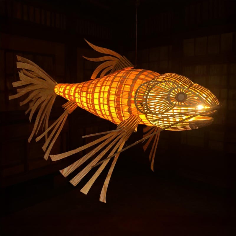 Wood Fish Light Fixture - Etsy
