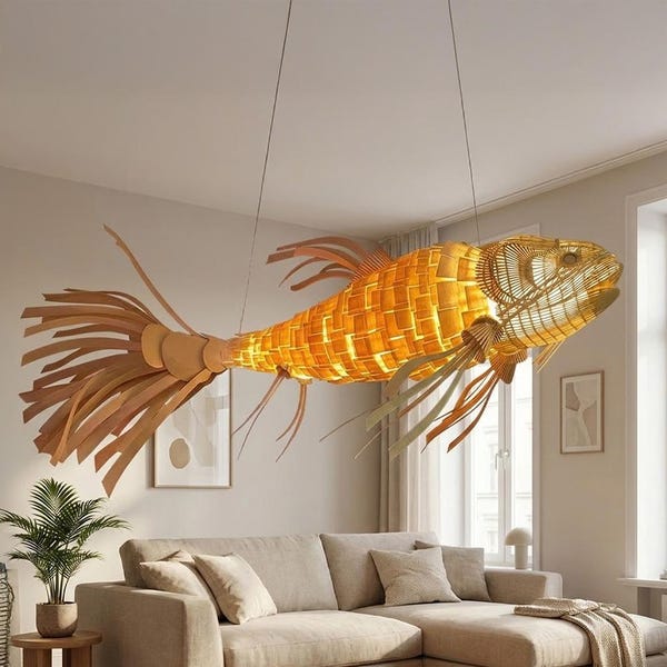Wooden Fish Chandelier - Etsy