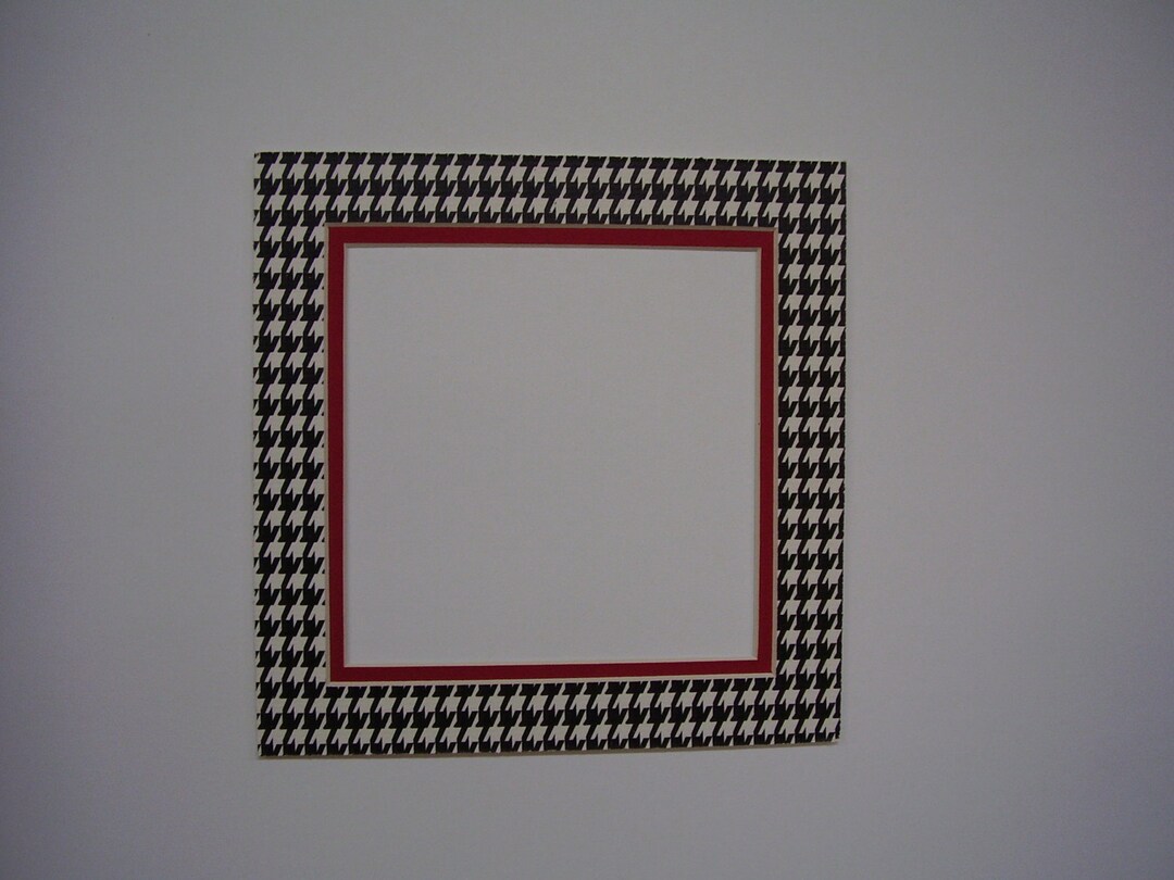 Picture Framing Mat Houndstooth Black and White With Red Liner 12"x12 ...