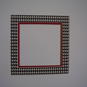 Picture Framing Mat Houndstooth Black and White With Red Liner 12"x12 ...