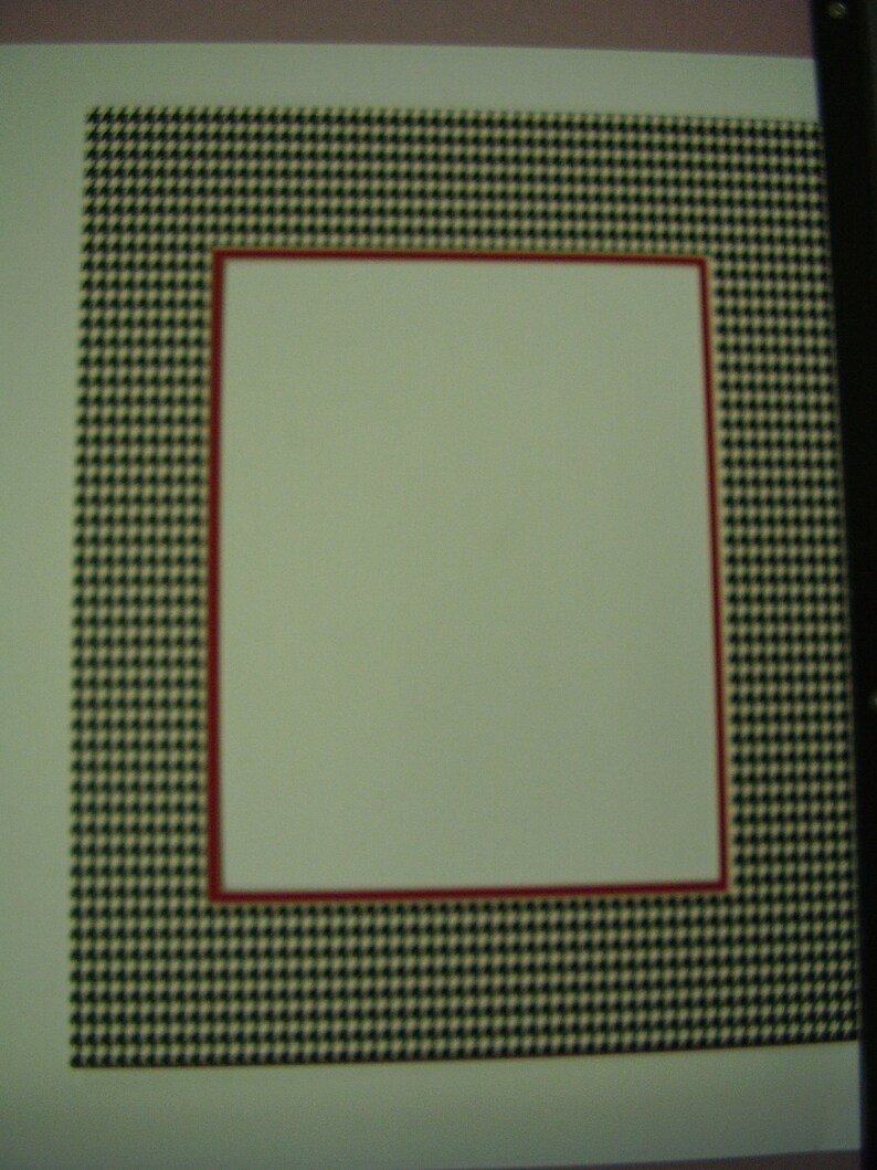Picture Mat Double Houndstooth Print Black and White 16x20 Mat for ...