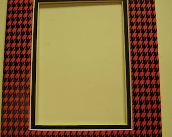 Picture Frame Mat Houndstooth Check Black and White 8x10 for | Etsy