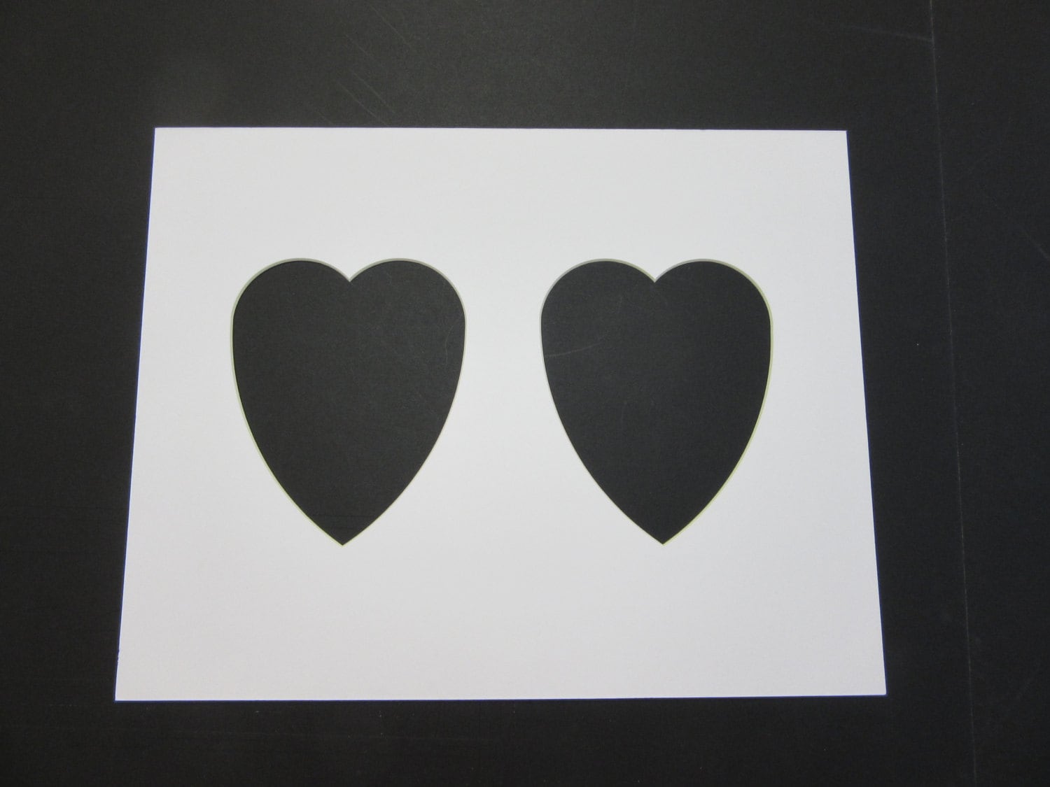 Picture Frame Mat With Heart Cutout 11x14 With 2 Hearts 4.5x5.5 White ...