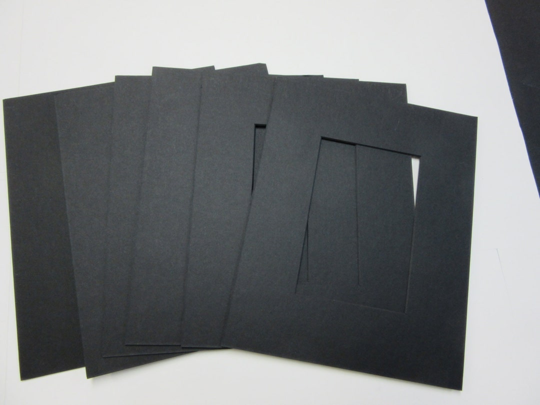Picture Frame Mats Set of Six 5x7 for 4x6 Photo Black Core Black Mats ...