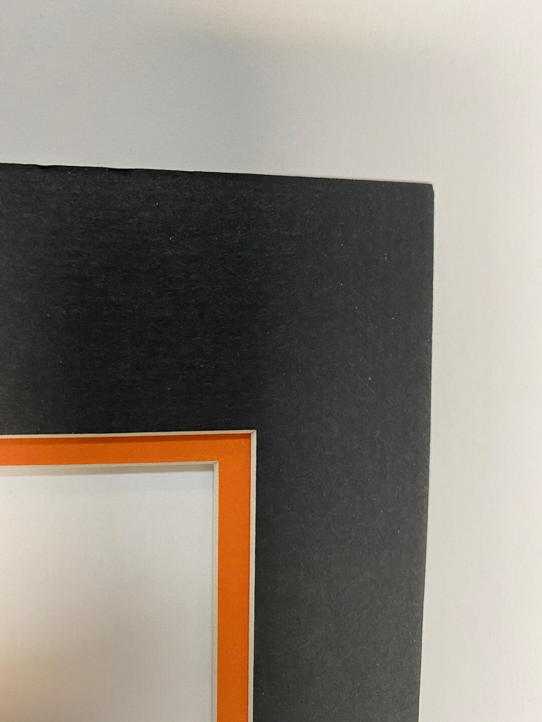 Picture Framing Mat Black With Orange Liner 11x14 for 8x10 Photo or Art ...