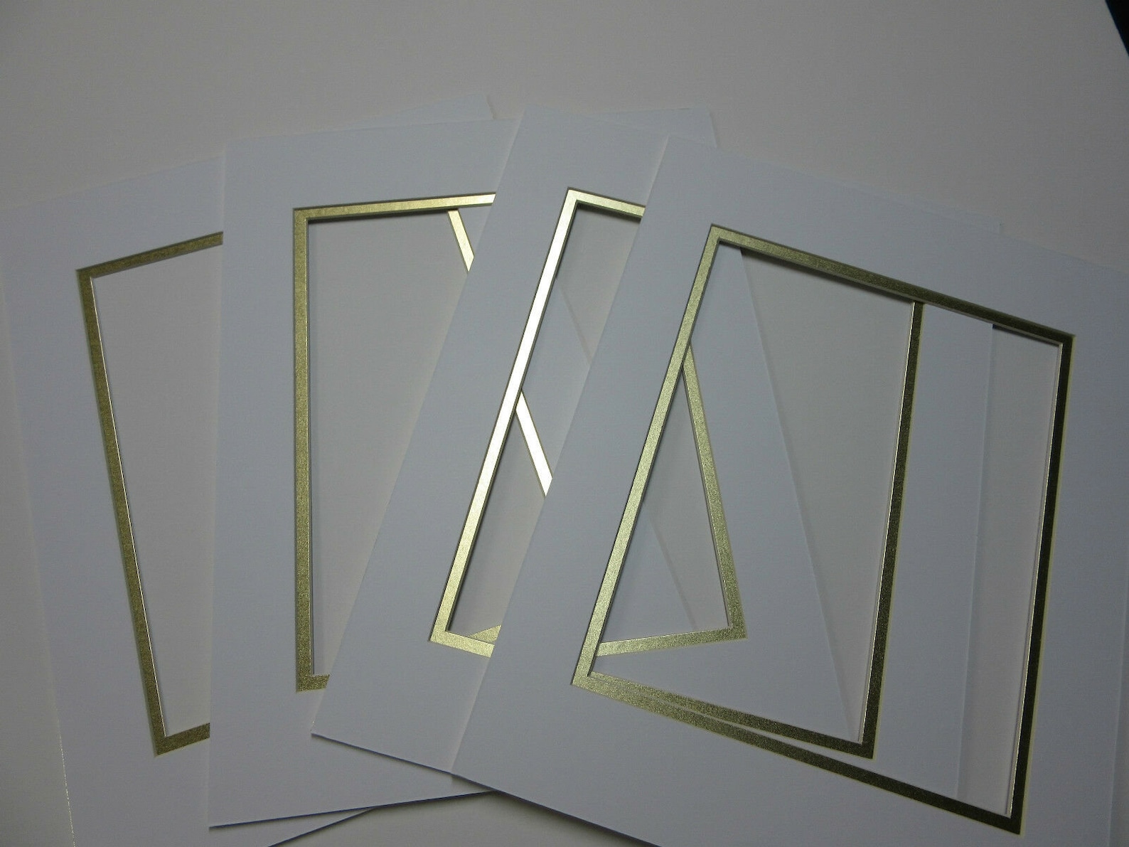 Picture Framing Mat White With Gold Liner 11x14 for 8x10 Photo or Art ...