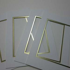 Picture Framing Mat White With Gold Liner 11x14 for 8x10 Photo or Art ...