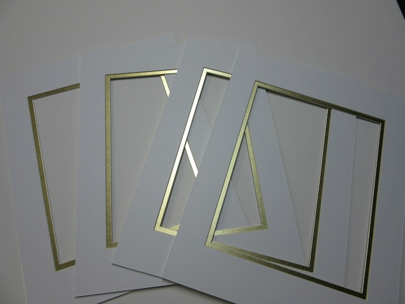 Picture Framing Mat White With Gold Liner 11x14 for 8x10 Photo - Etsy