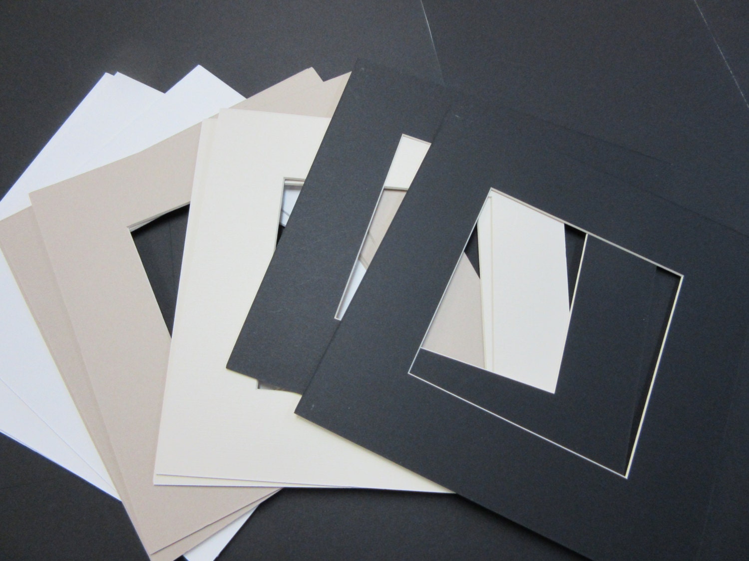Picture Frame Mats Set of Ten 9.5x9.5 Mats With Various Opening Whites ...