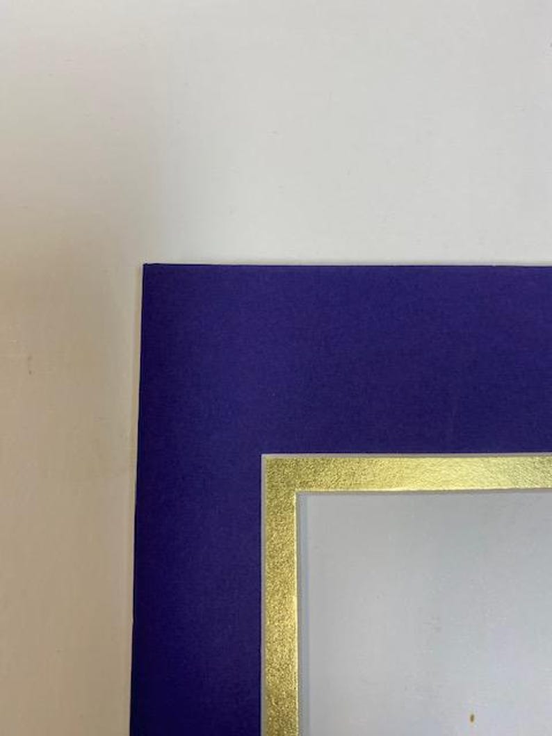 Picture Frame Mat Royal Blue With Gold Liner 16x20 for 11x14 Photo or ...