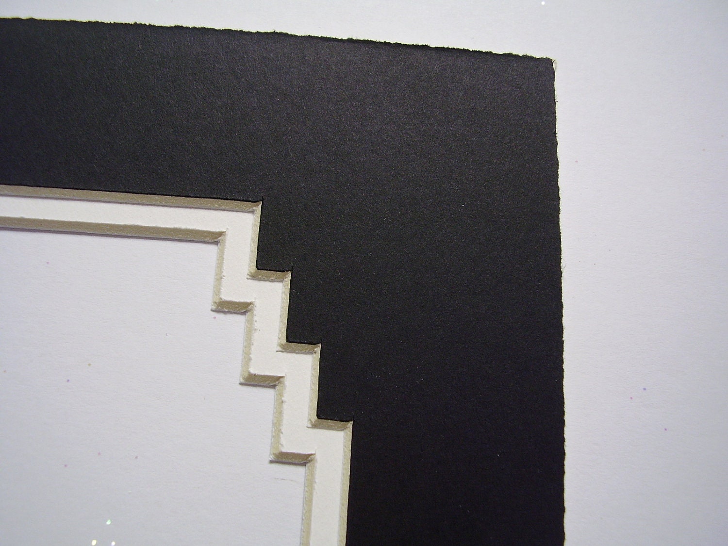Picture Frame Mat French Stairstep Black With White 11x14 for - Etsy