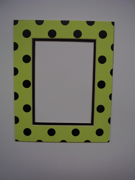 Picture Framing Mat Polka Dot Lime Green and Black 8x10 for - Etsy