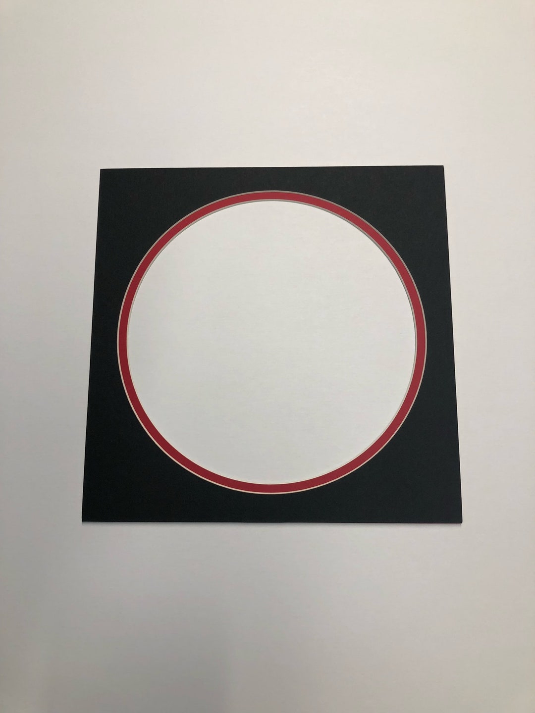 Picture Framing Mat 10x10 With Round Cutout Black/red Liner Choose Cut ...