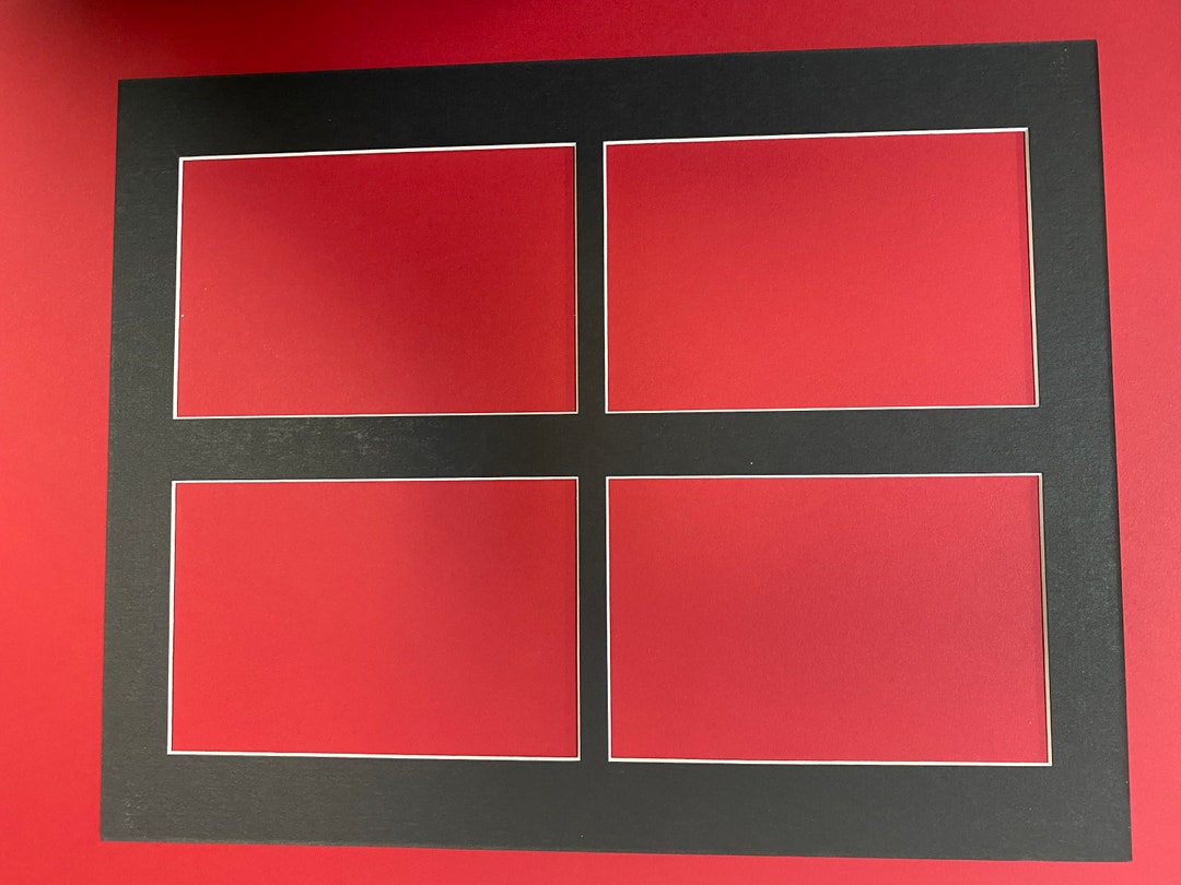 Picture Frame Mats 11X14 Multi Opening Mat With 4 Openings for 4"x6 ...
