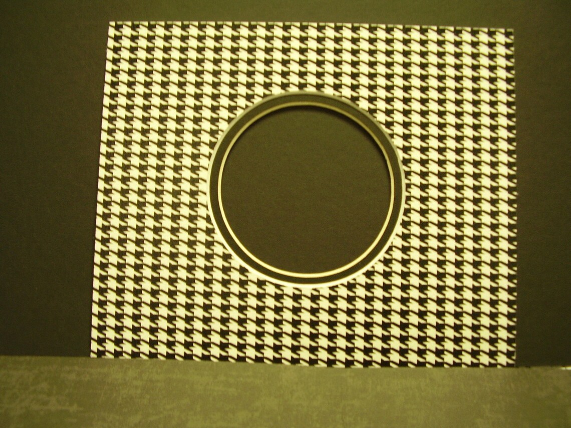 Picture Frame Mat Houndstooth Check Black and White 8x10 for - Etsy