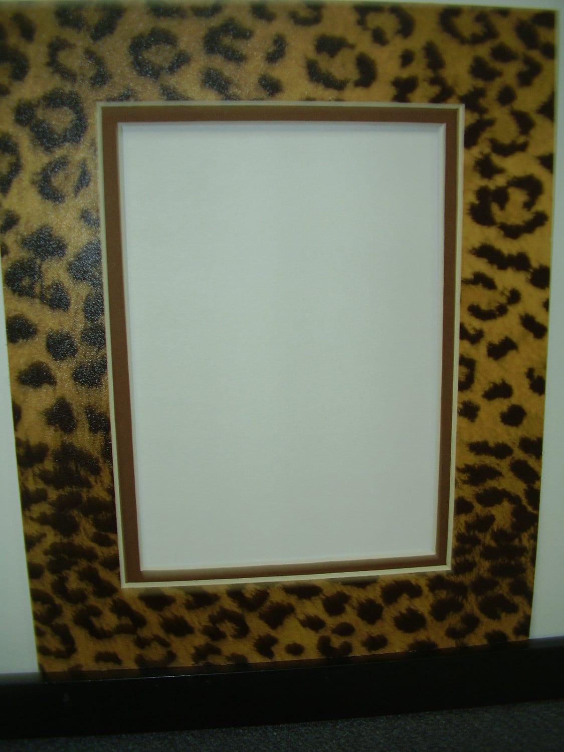 Picture Frame Mat Leopard Cheetah Jaguar Animal Print With Brown Liner ...