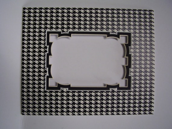 Picture Frame Mat Houndstooth Check Black and White Print 8x10 - Etsy