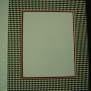 Picture Mat Double Houndstooth Print Black and White With Red 11x14 Mat ...