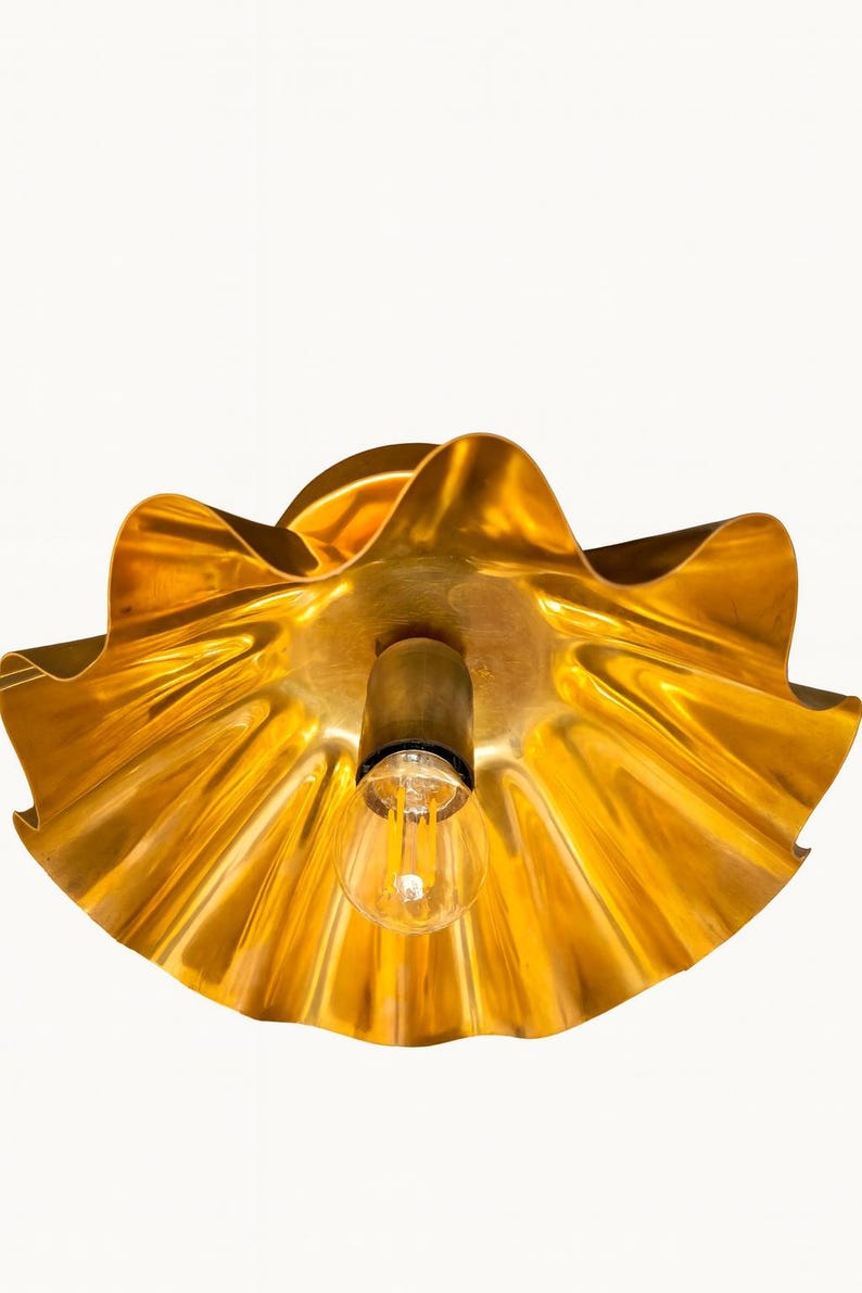 Amber Glass Flower Shade | Vintage Style Lamp Shade | Replacement Light ...