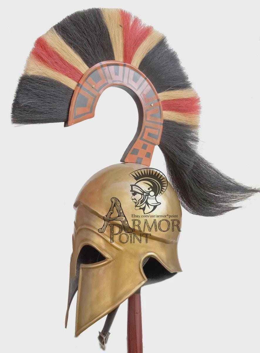 Medieval Greek Corinthian Helmet Knight 18GA SCA LARP Re-enactment ...