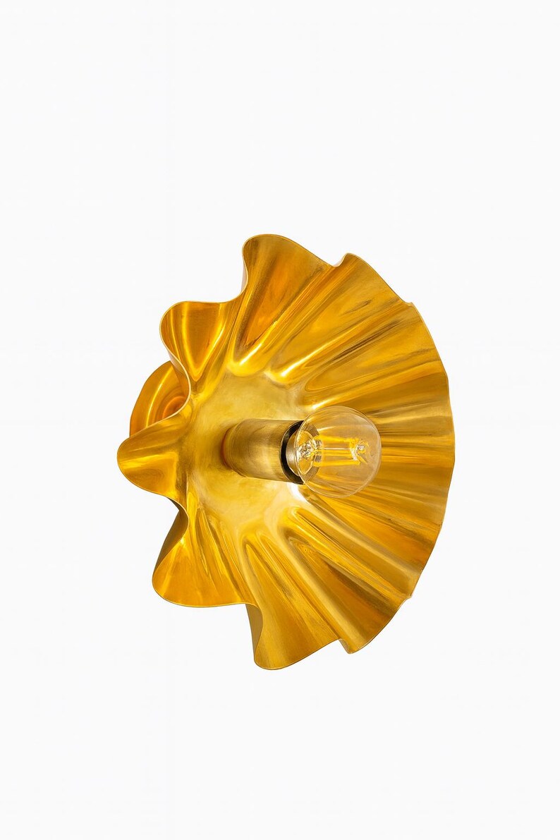 Amber Glass Flower Shade | Vintage Style Lamp Shade | Replacement Light ...