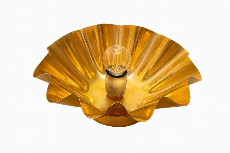 Amber Glass Flower Shade | Vintage Style Lamp Shade | Replacement Light ...