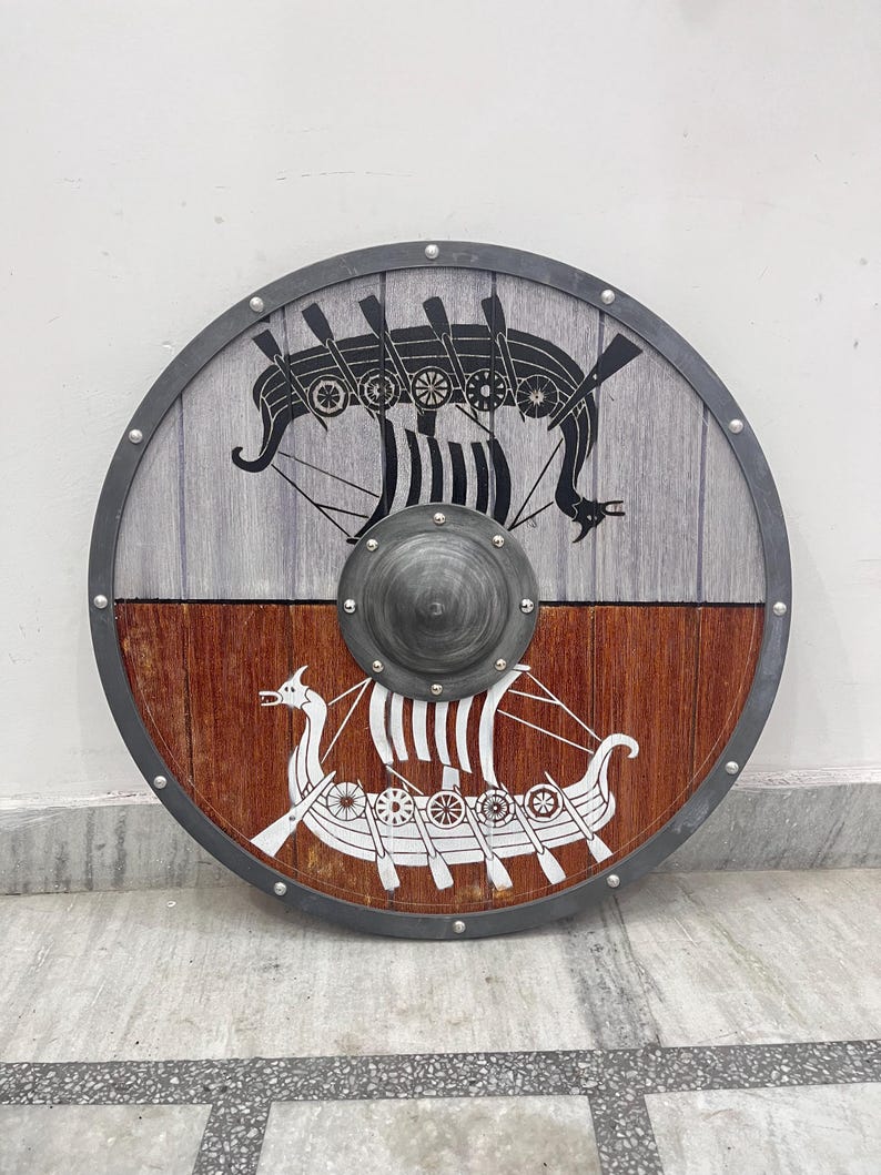Medieval Viking Shield– Wooden Shield, Battle Ready Viking Shield ...