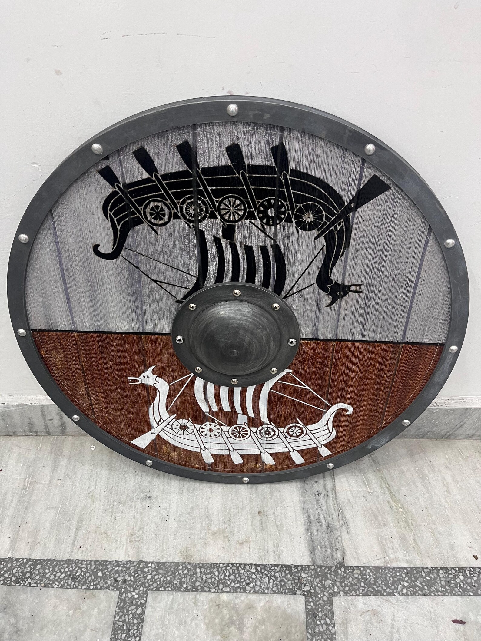 Medieval Viking Shield– Wooden Shield, Battle Ready Viking Shield ...