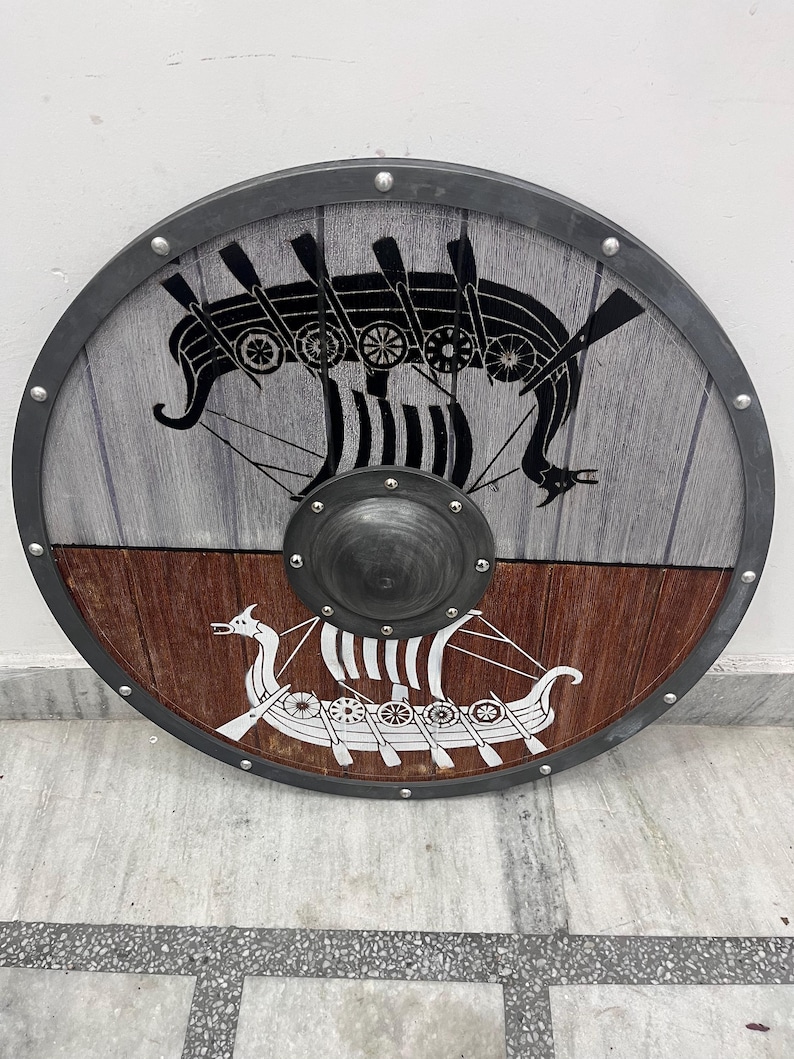 Medieval Viking Shield– Wooden Shield, Battle Ready Viking Shield ...