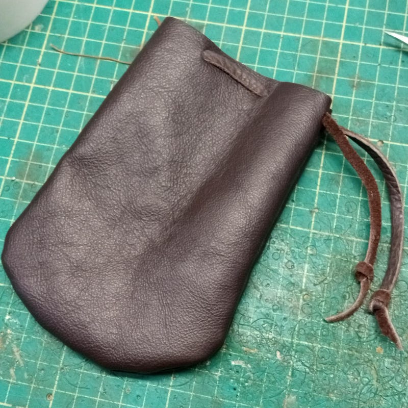 Leather Drawstring Pouch - Etsy