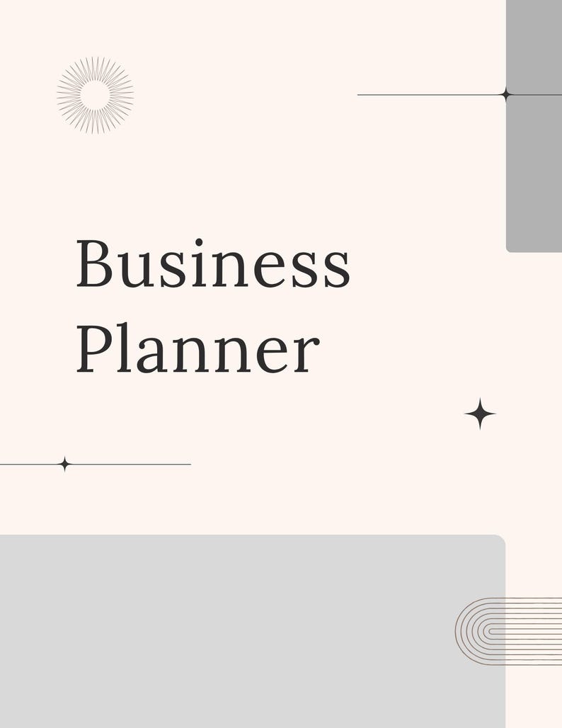 Business Planner | Printable Entrepreneur Organizer | Finance ...