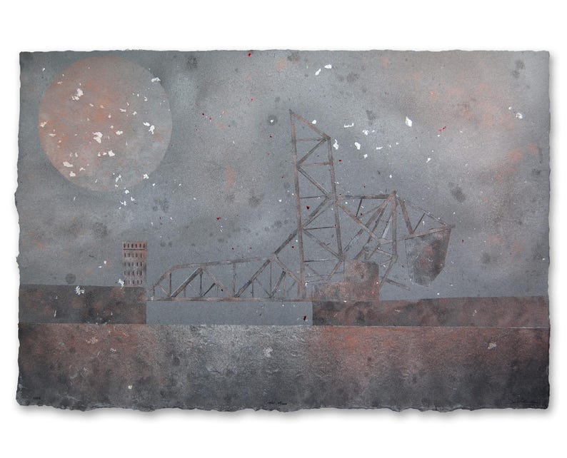 Copper Moon, Chicago River Bridge Series No. 22 (south Loop): Pulp ...